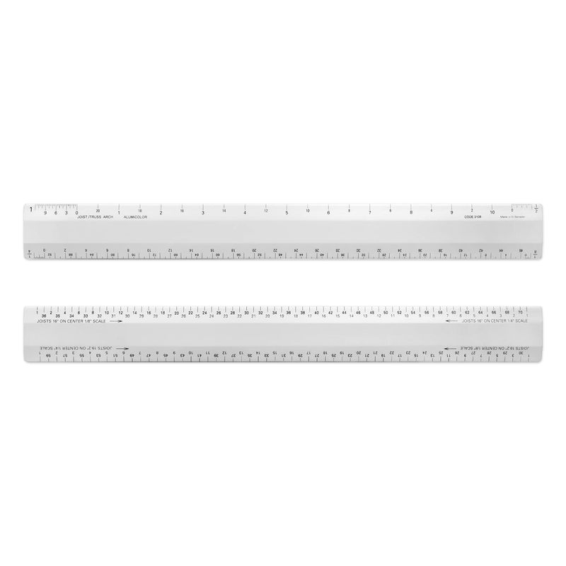 Alumicolor Architect 12 inch Bevel Ruler w/Joist/Truss Scale for ...