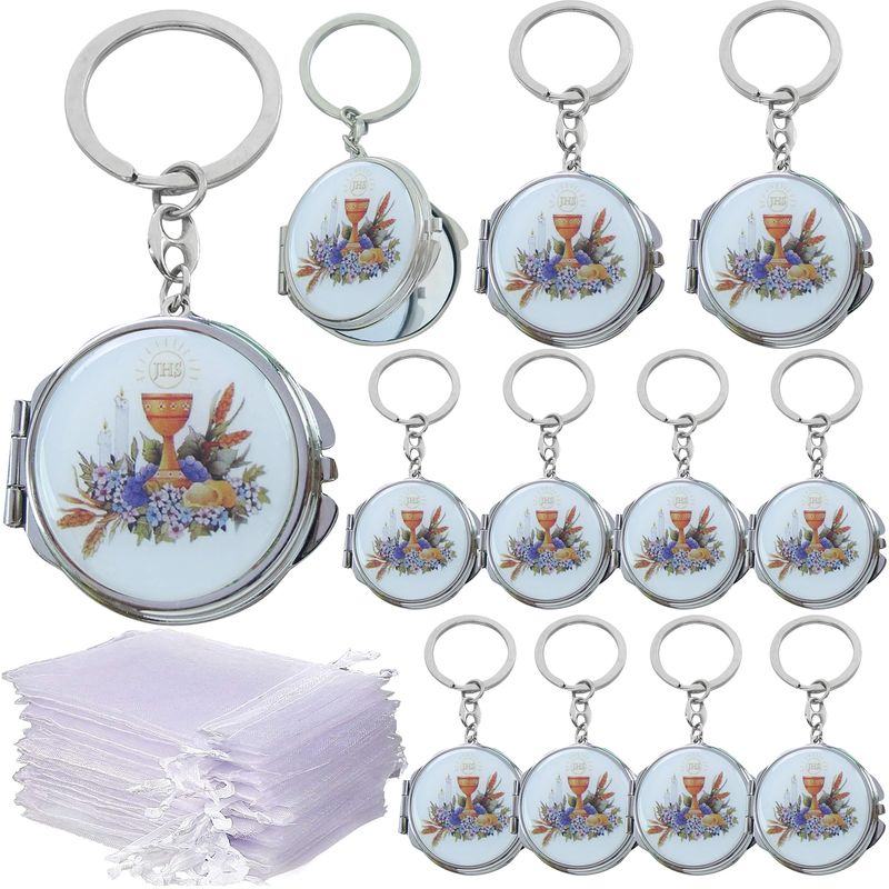 12 PCS First Communion Min Compact Mirror Key Chain Party Favor for ...