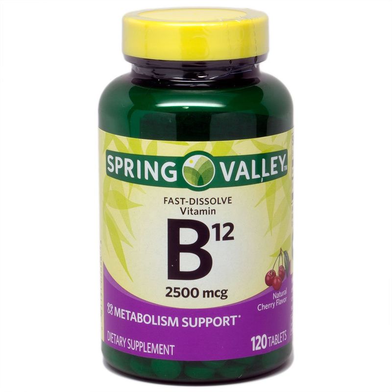 Spring Valley Sublingual B12, Cherry Flavor, 2500 mcg, 120 ct Microlozenges - EveryMarket