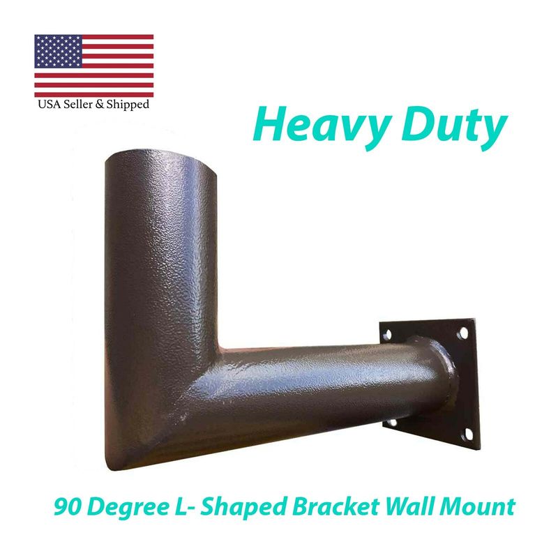 90 Degree L-Shaped Wall Mount Tenon Bracket Bronze Steel for Slip Fit ...