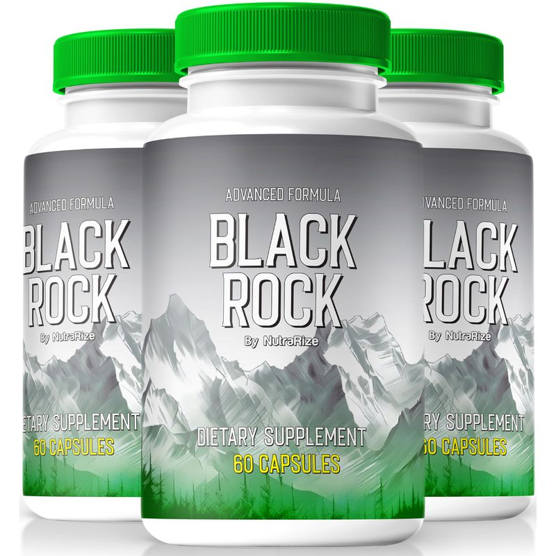 NutraRize (3 Pack) Black Rock Capsules - Premium Pills to Support Male ...