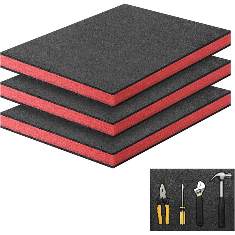 Storystore Polyurethane Foam Sheet 3pcs, 40 x 30 x 4cm Tool Box Foam ...