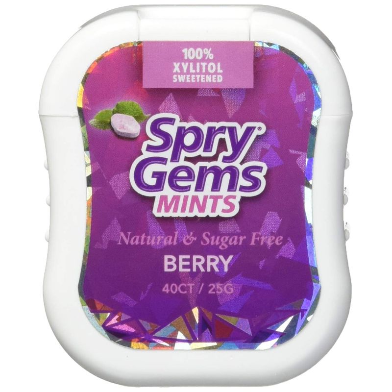 Spry Gems Natural Berry Xylitol Mints, On The Go Oral Care, Sugar Free ...
