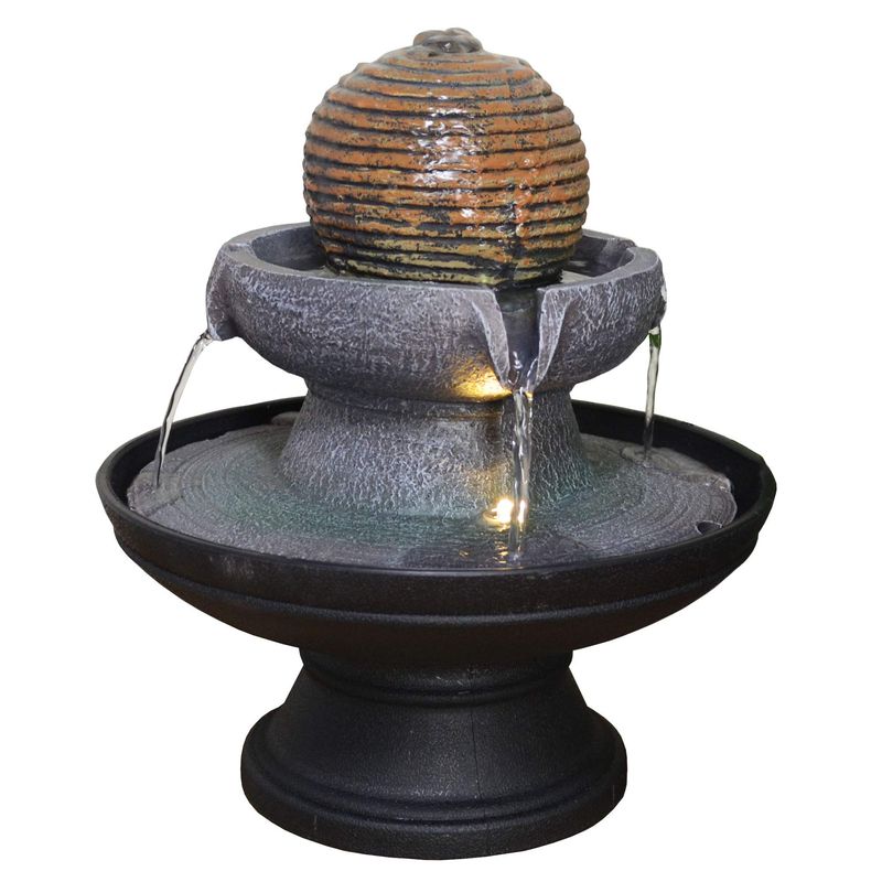 Stone Ball Round Water Fountain With Light Perfect Indoor Water Feature ...