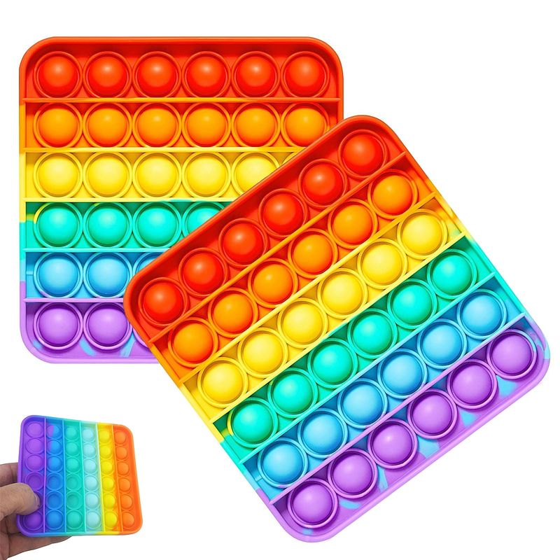 2 PCS Pop It Fidget Toys, Popit Fidget Toys, Pop Its, Popits, Stress ...