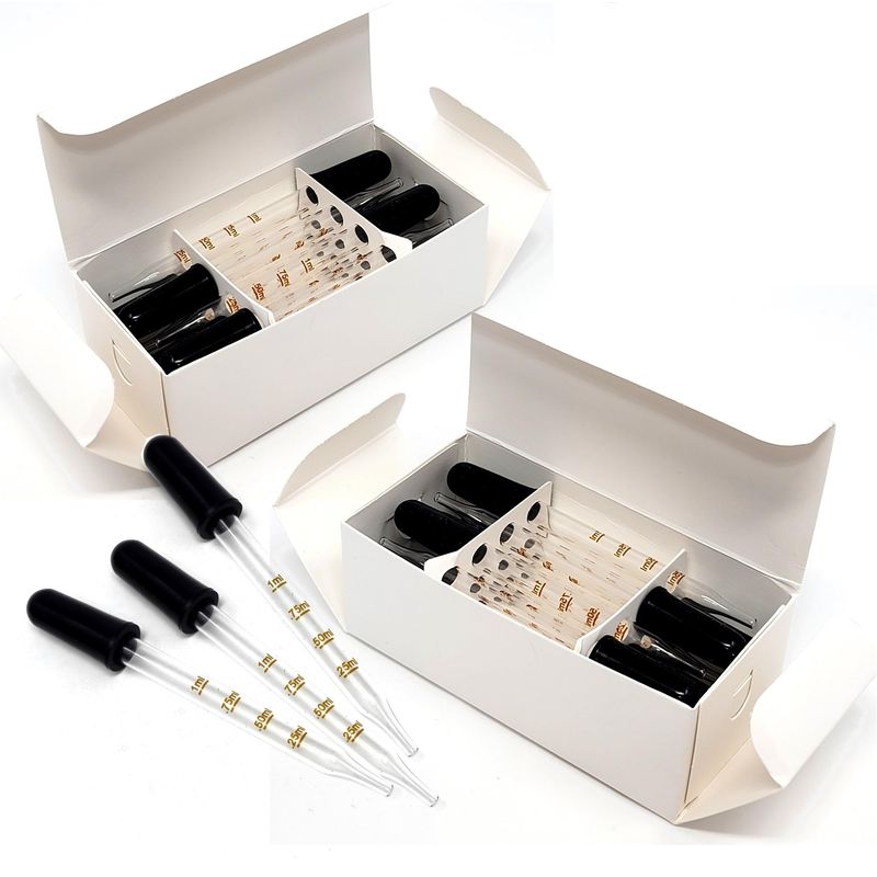24 Pack Glass Pipette Dropper, Ear and Eye Medicine Dropper Straight ...