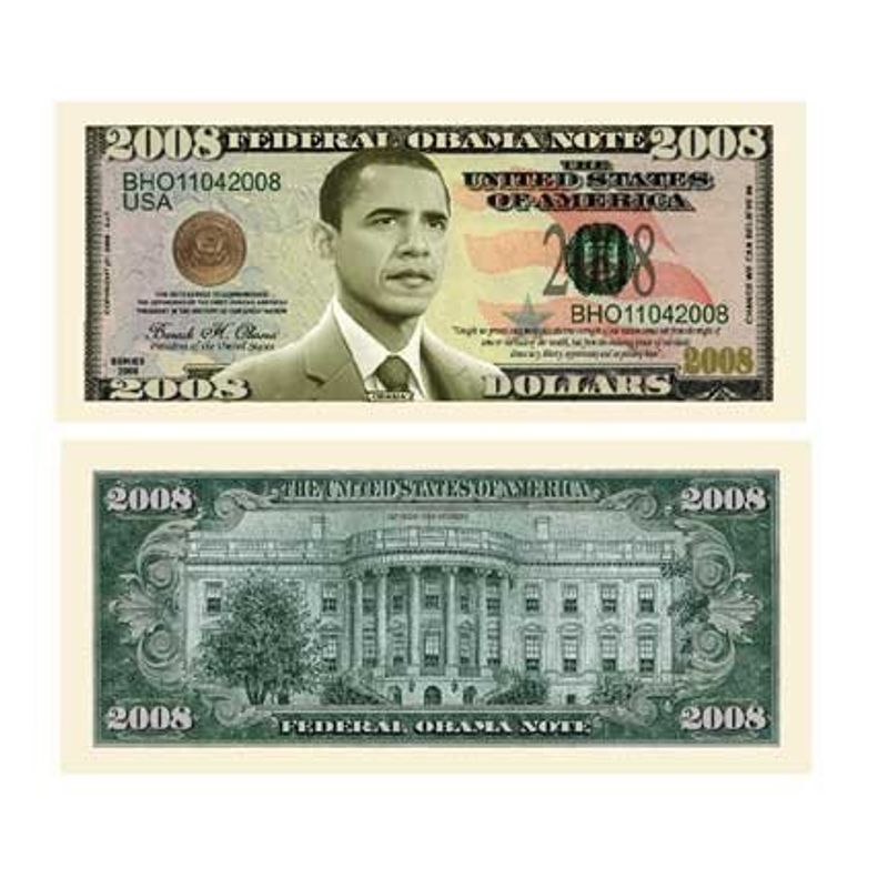 Barack Obama 2008 Commemorative Dollar Bill - EveryMarket