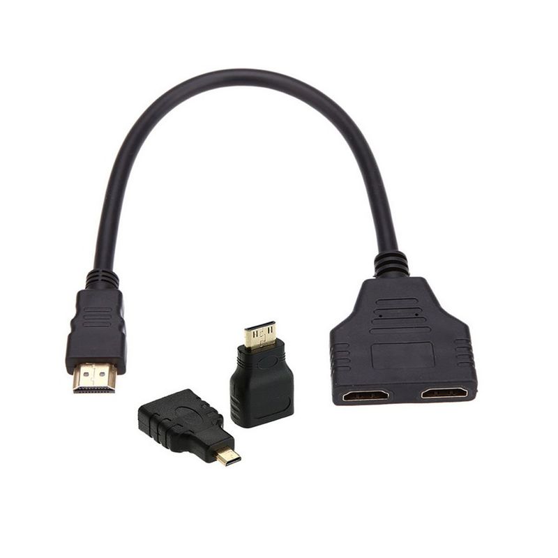 CY HDMI to Dual HDMI Female Y Splitter Switch Extension Adapter Cable ...
