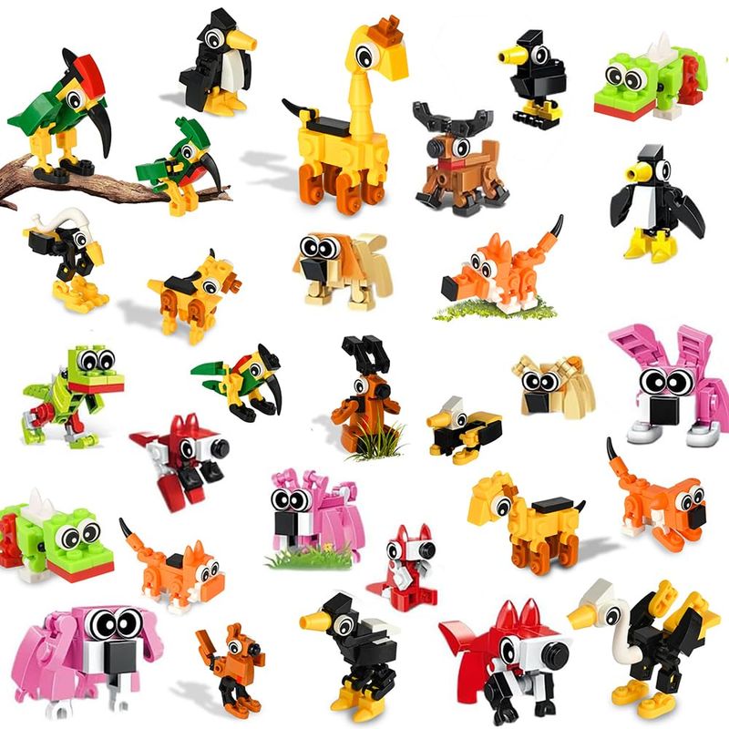 Building Blocks Party Favors for Kids, Mini Animals Building Block Sets ...