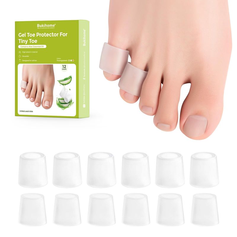 Bukihome Silicone Toe Protectors – Silicone Open Pinky Toe Sleeves for ...