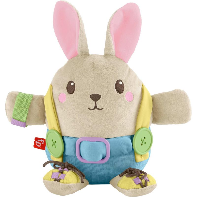 Fisher-Price Toddler Educational Toy Learn to Dress Bunny Plush Animal ...