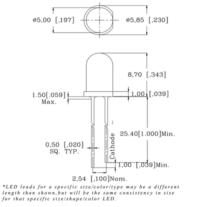 Lighthouse LEDs 12v 5mm Round Top Clear Lens LED - Red LED - Ultra ...