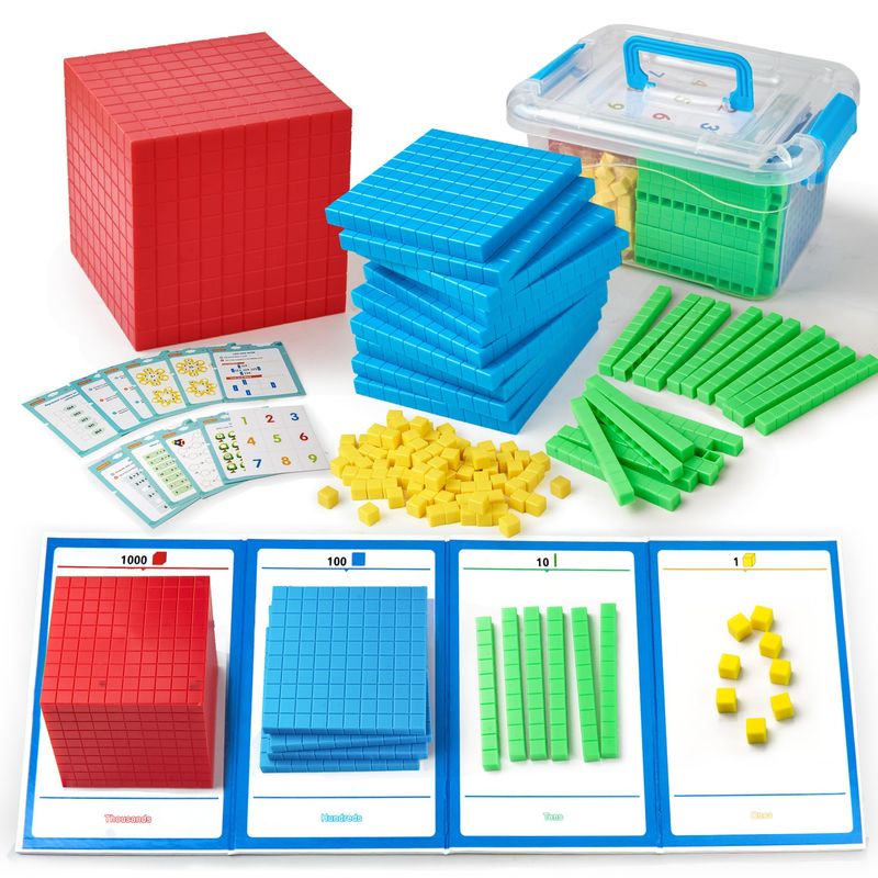 stochastic box Base Ten Blocks Plastic 143 pcs Math Manipulatives ...
