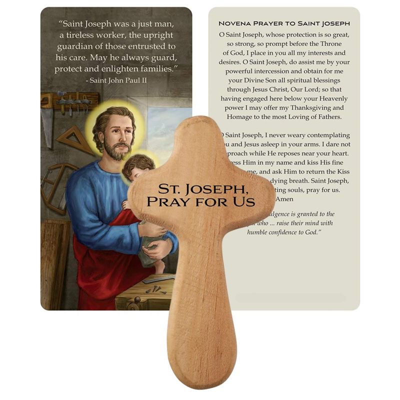 Needzo Saint Joseph The Protector Prayer Cross with Holy Card ...