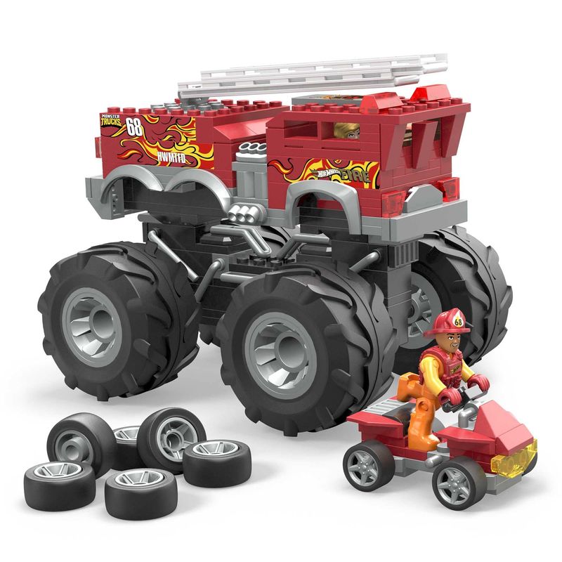 Mega Construx HHD19 Hot Wheels 5-Alarm Construction Set, Fire Engine ...