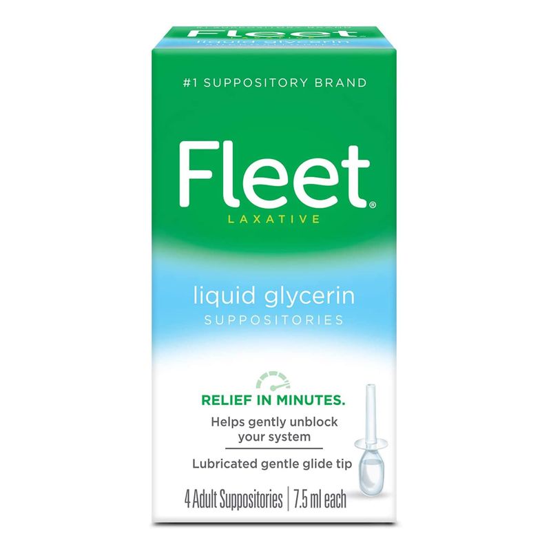 Fleet Liquid Glycerin Suppositories for Adult Constipation, 4 count ...