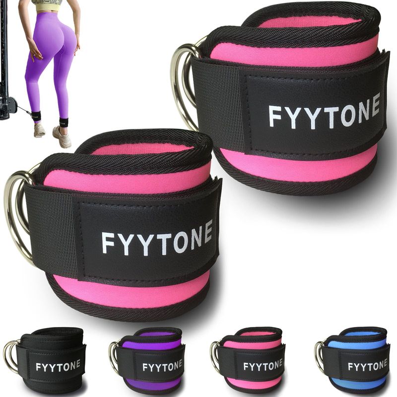 Ankle Strap(Pair) for Cable Machine, Ankle Cuff for Kickbacks, Leg Extensions, Lower Body ...