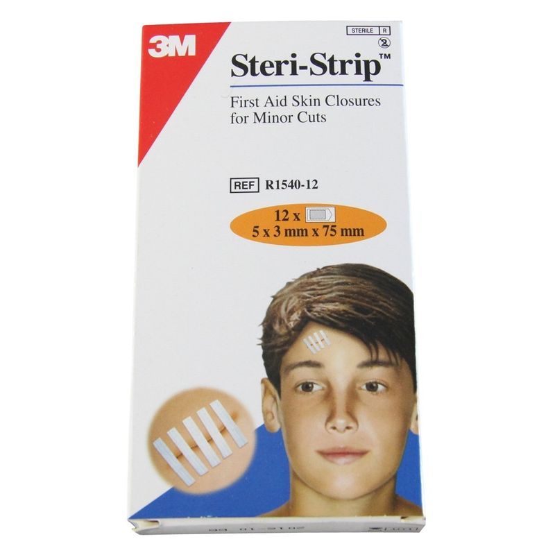 3M Set of 12 Adhesive Steri-Strip Suture Cutanes 75 cm x 6 mm - Online Marketplace - EveryMarket