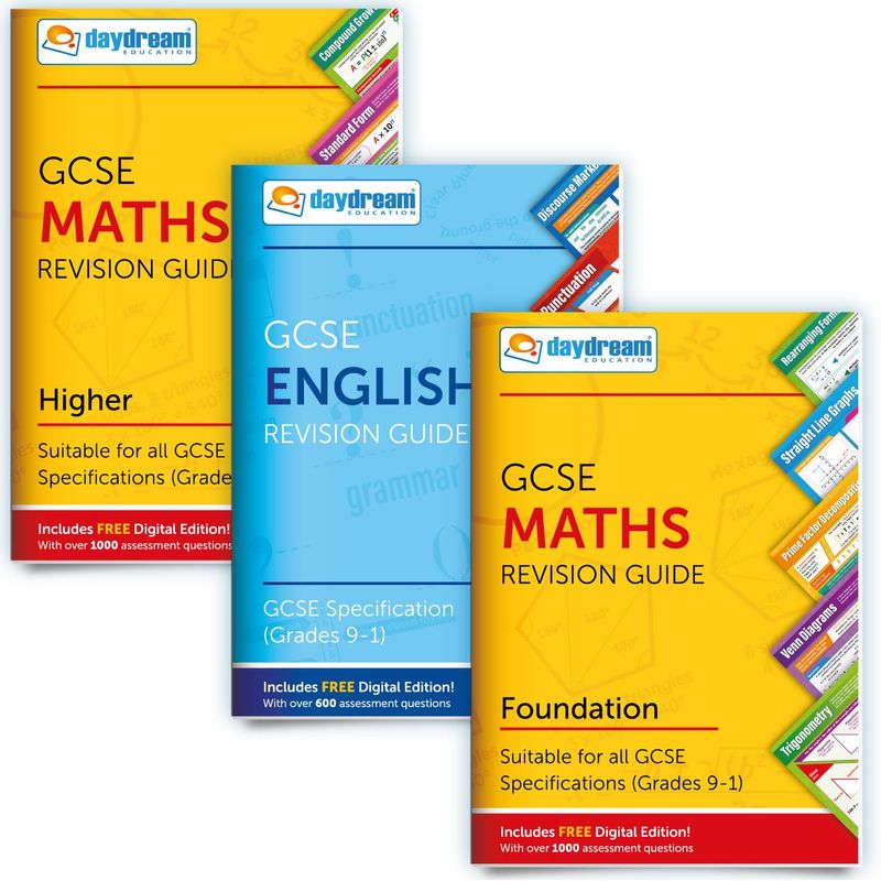 GCSE English, Maths (Foundation) & Maths (Higher) Study Pack | Pocket ...