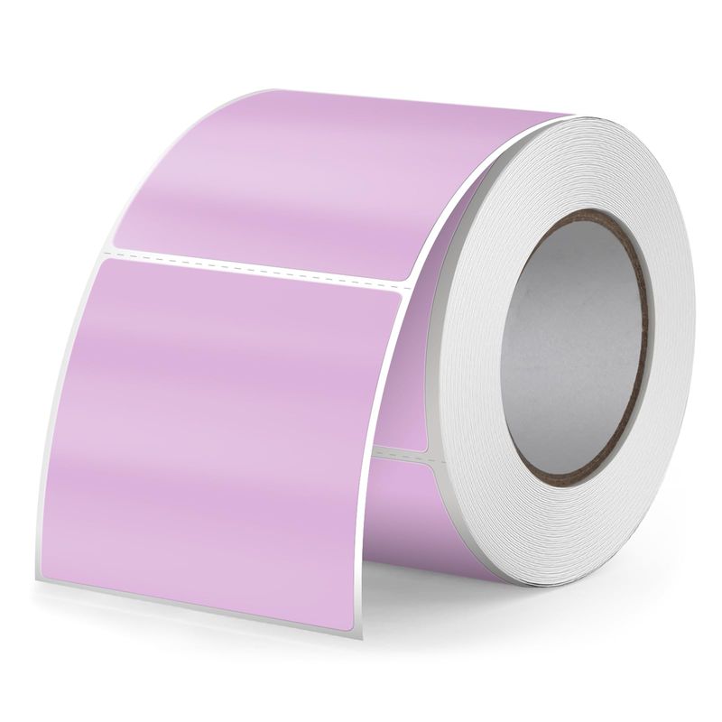 FINDAT Purple Rectangular Thermal Labels 50 x 50 mm Vinyl Square ...