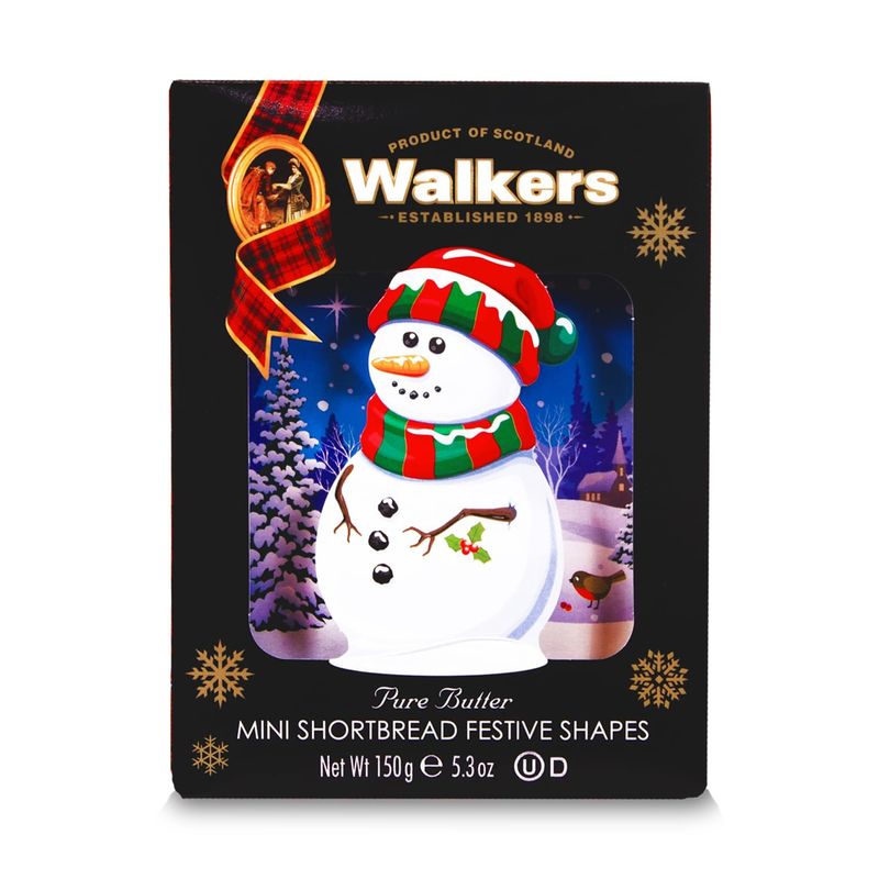 Walker’s Assorted Mini Shortbread Cookies in Festive Shapes- Snowman ...