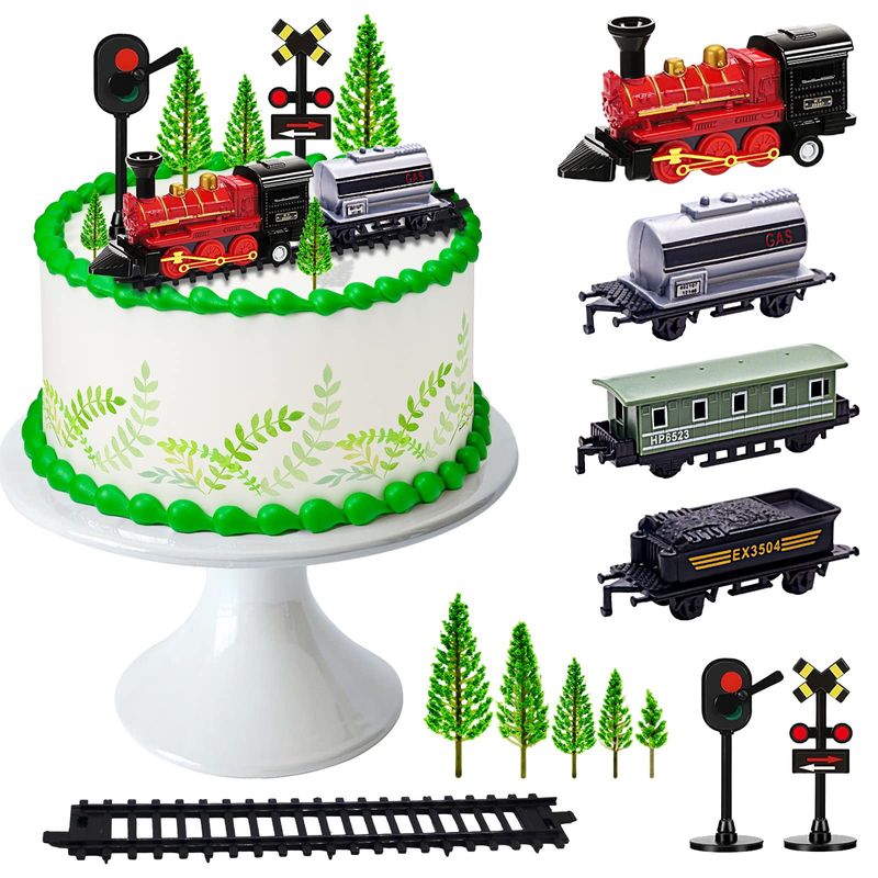 MEMOVAN Train Cake Toppers 13pcs Train Cake Decorations Mini Train Toy ...