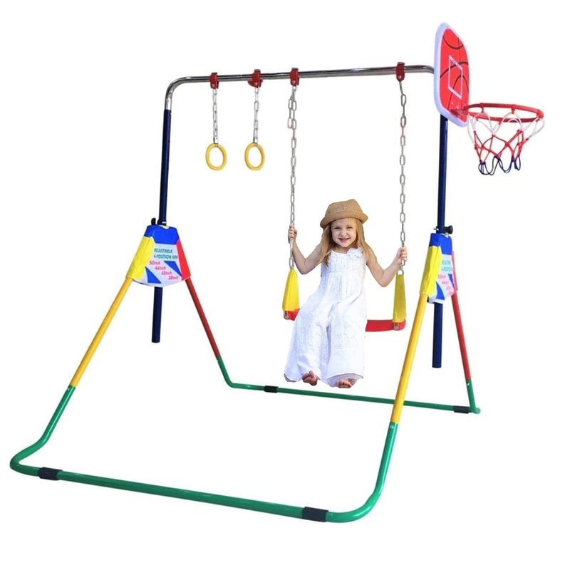 Gymnastics Bar Kids Height Adjustable 4 in 1 Set Horizontal Kip Bar ...