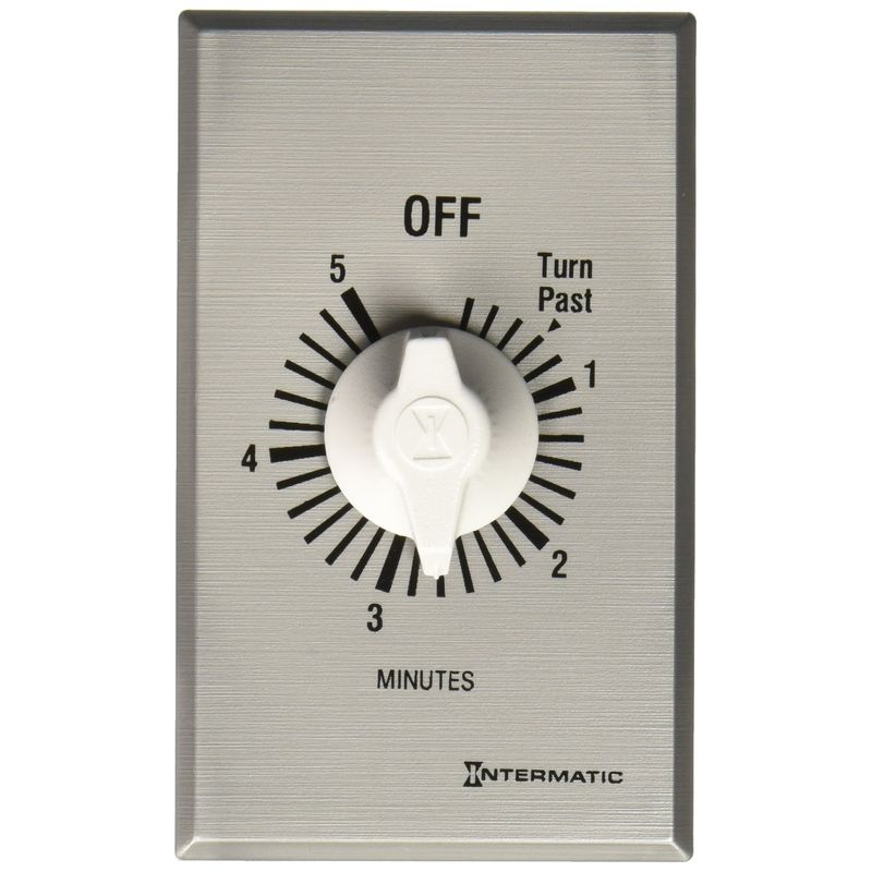 Intermatic FF5M 5-Minute Spring Loaded Wall Timer, Brushed Metal ...
