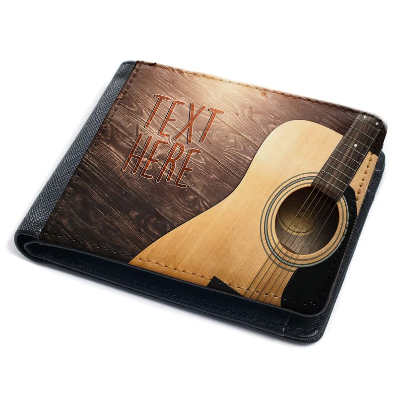 Guitar Wallet Mens Bi-Fold Coin Card Holder Acoustic Personalised KS176 ...