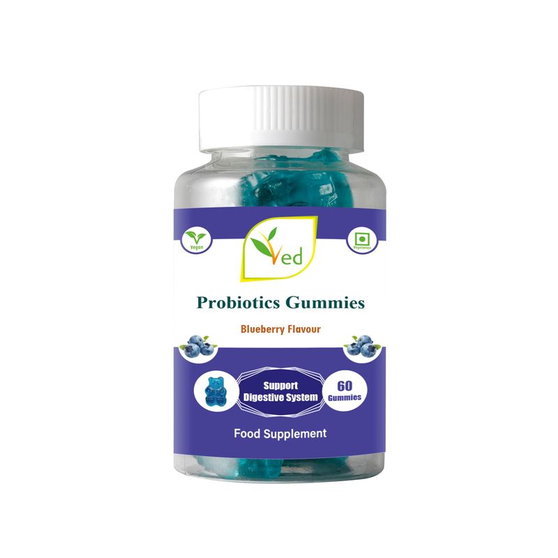 Ved Probiotics Gummies; PBT Chews Blueberry Flavour, Raw Unfiltered ...