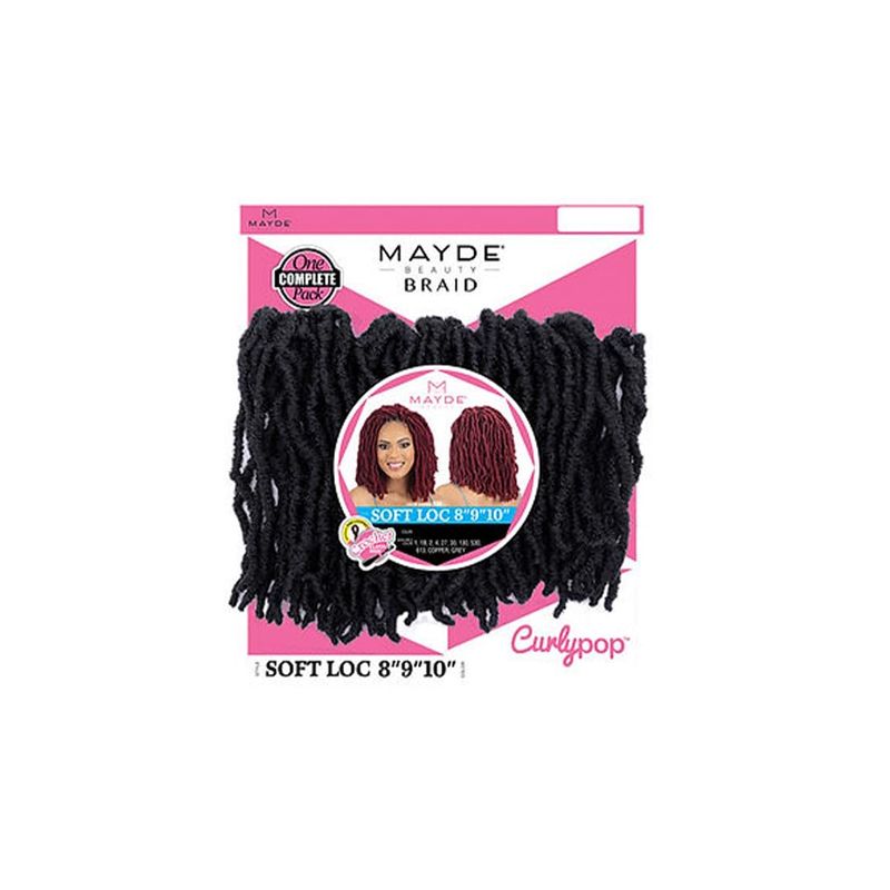 Mayde Beauty Crochet Braid Curlypop One Complete Pack SOFT LOC 8" 9" 10 ...