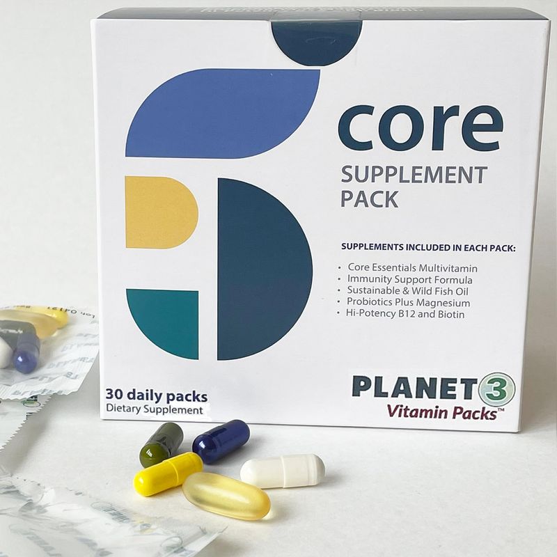 Planet 3 Core Supplement Vitamin Packs, Energy & Immune Support with ...