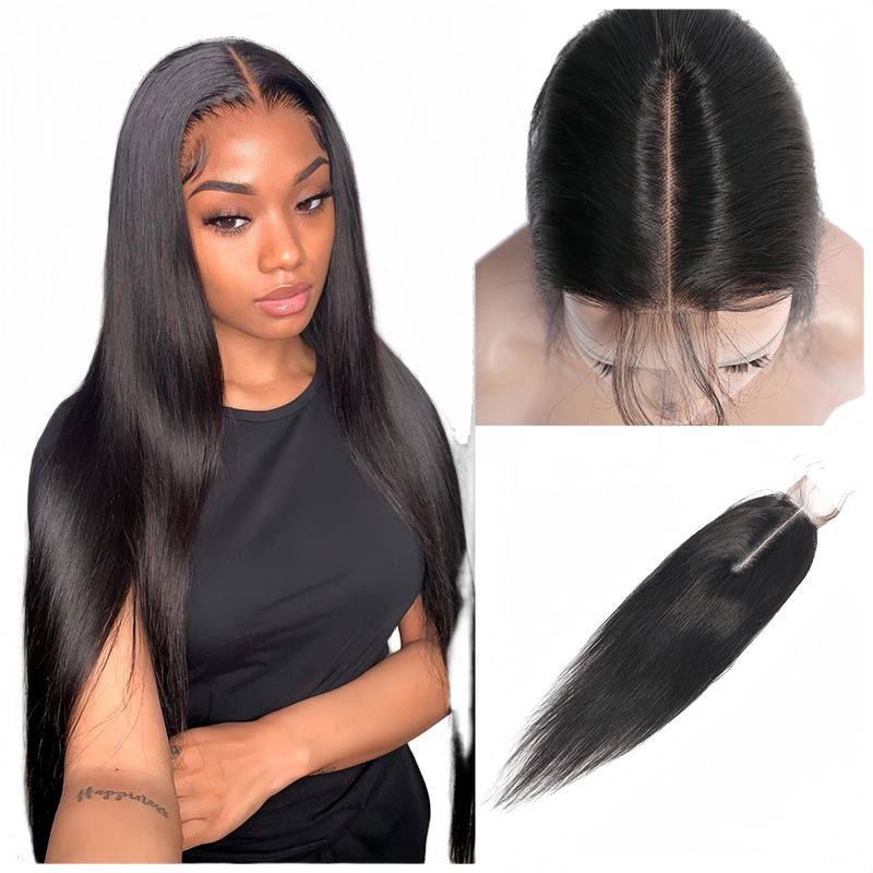 Czrleaty Brazilian Straight Hair 2x6 HD Lace Closure with Baby Hair ...