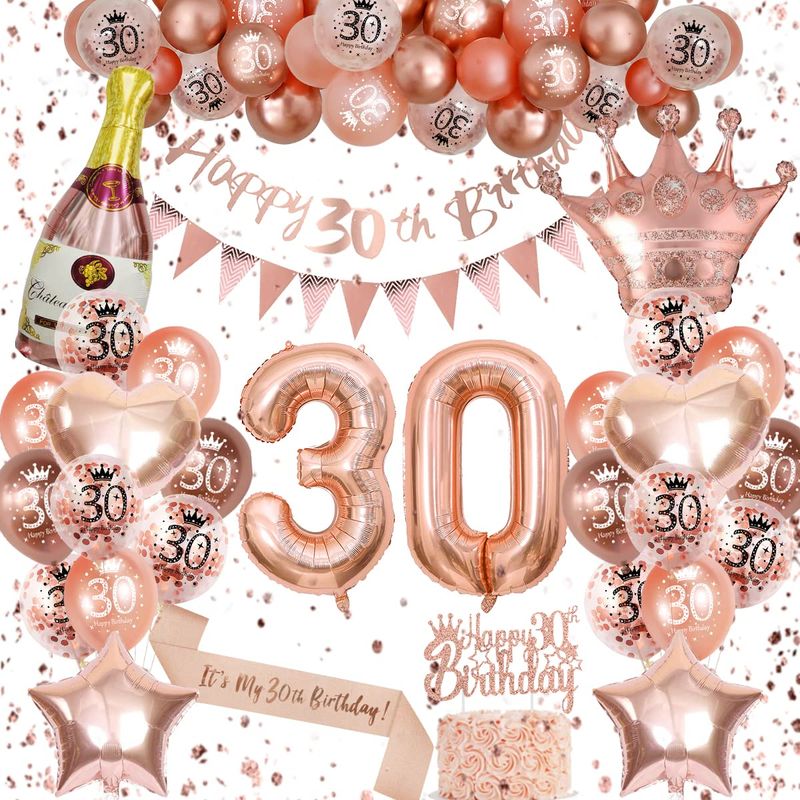 30th Birthday Decorations, Rose Gold 30th Birthday Decoration, 30th ...
