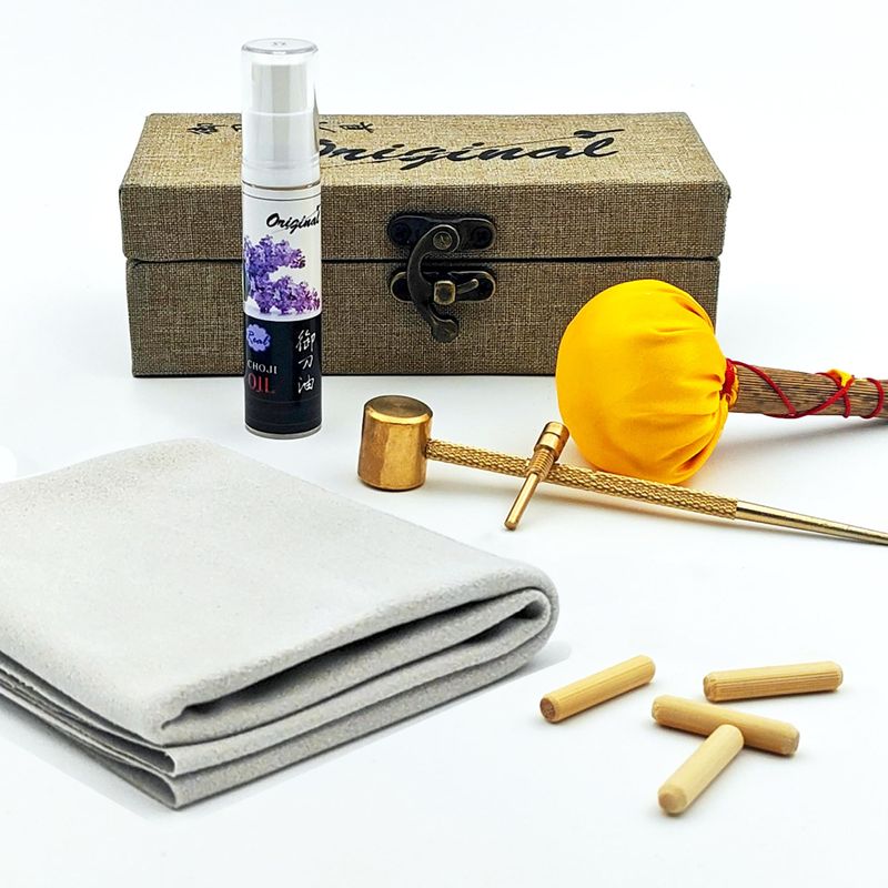 Sword Katana Cleaning Kit,Contains Choji Oil,Copper Hammer,Chamois ...