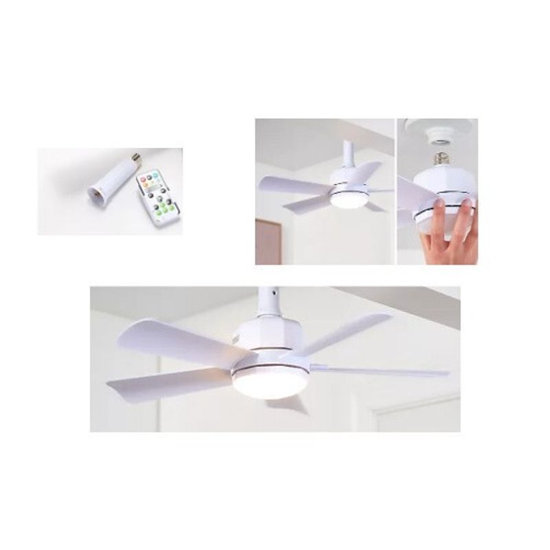 **Cascade Pro 2-in-1 Socket 19" Ceiling Fan & LED Light with Remote ...