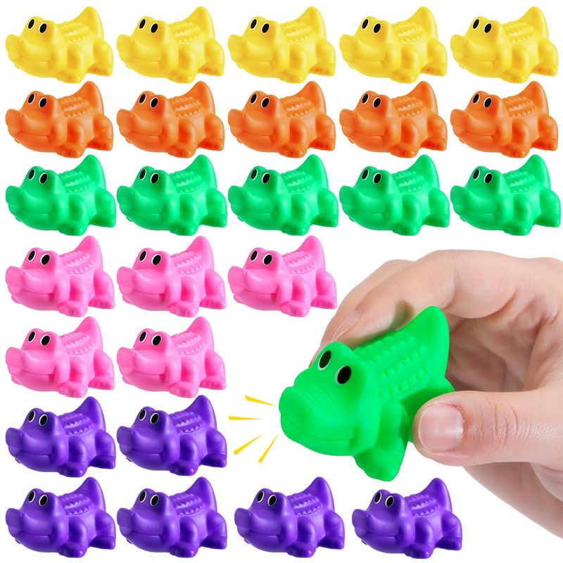 JellyArch 25 Pcs Rubber Crocodile Bath Toy Bulk Mini Alligator Toys ...