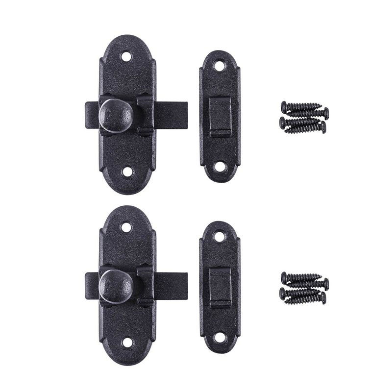 Black Slide Bolt Latch Wrought Iron Ball Tip Slide Bolt Cabinet Latch ...
