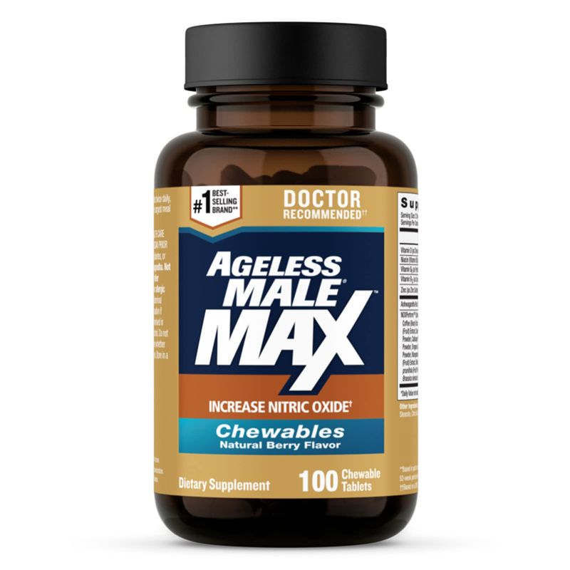 Ageless Male Max Chewable Nitric Oxide Booster Supplement for Men ...
