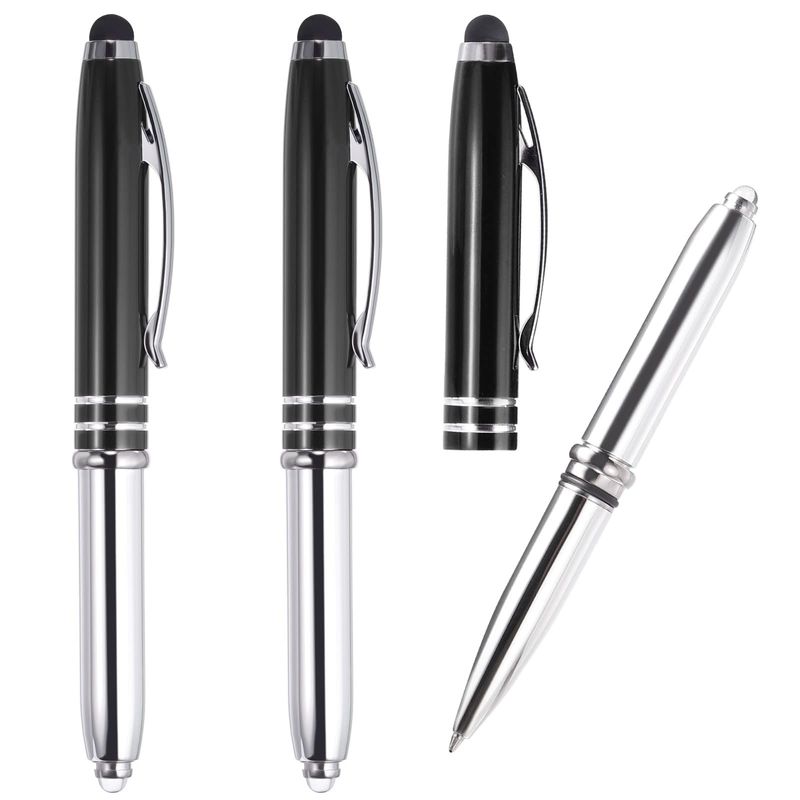 PATIKIL Writing Instrument Ballpoint Pen Metal Pen Stylus Tip with LED ...