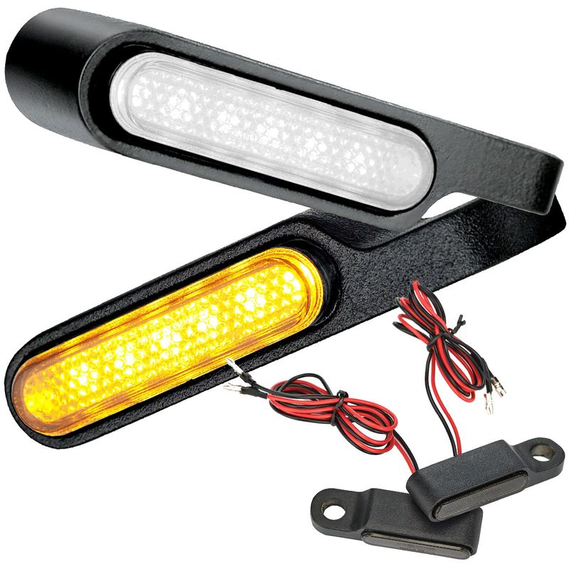 PIENSE Motorcycle Turn Signal LED Sequential Position White 2 Piece Set ...
