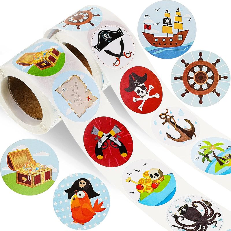 1000 Pieces Pirate Stickers Fun Pirate Themed Stickers Assorted Pirate ...