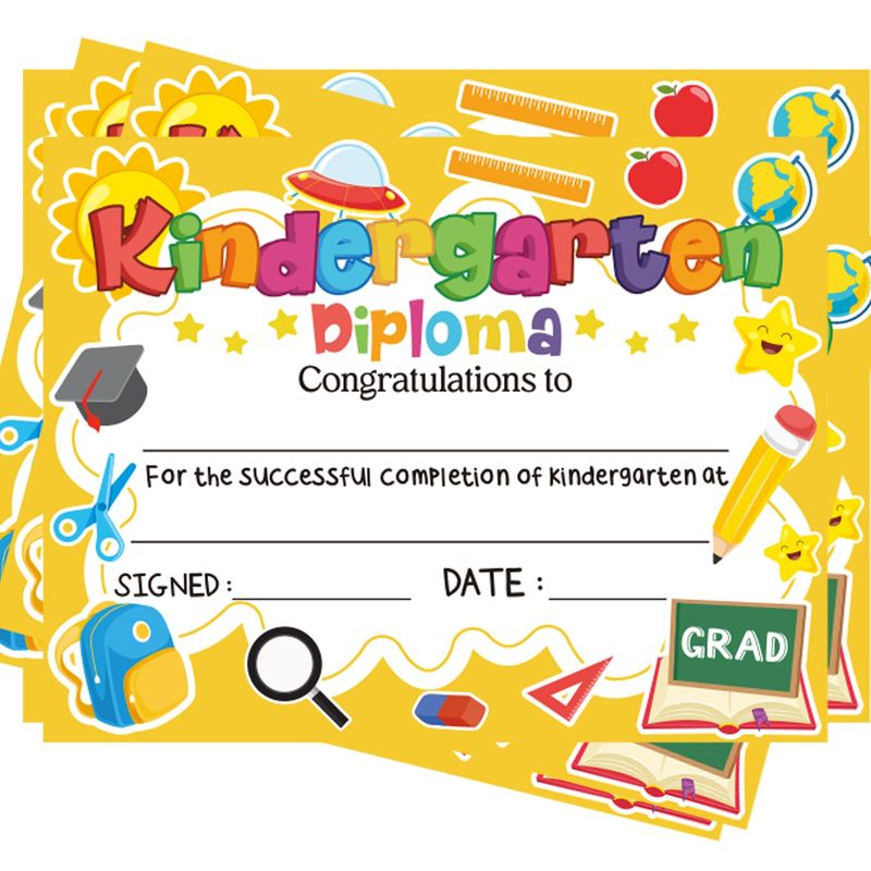 40PCS Kindergarten Diploma Certificate,Kindergarten Graduation Award ...
