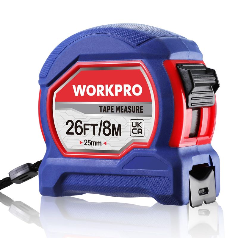 WORKPRO Tape Measure 8M 26FT, Retractable Professional Measuring Tape ...