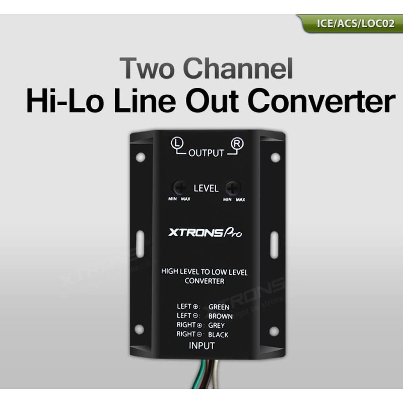 XTRONS RCA Converter Two Channel Line-Out Hi-Lo High Level to Low-Level Output Amplifier ...