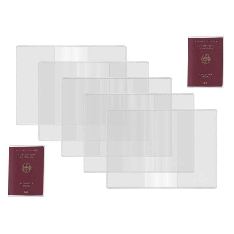 Passport Covers 5 Pack, Clear Plastic Passport Protector, Transparent ...