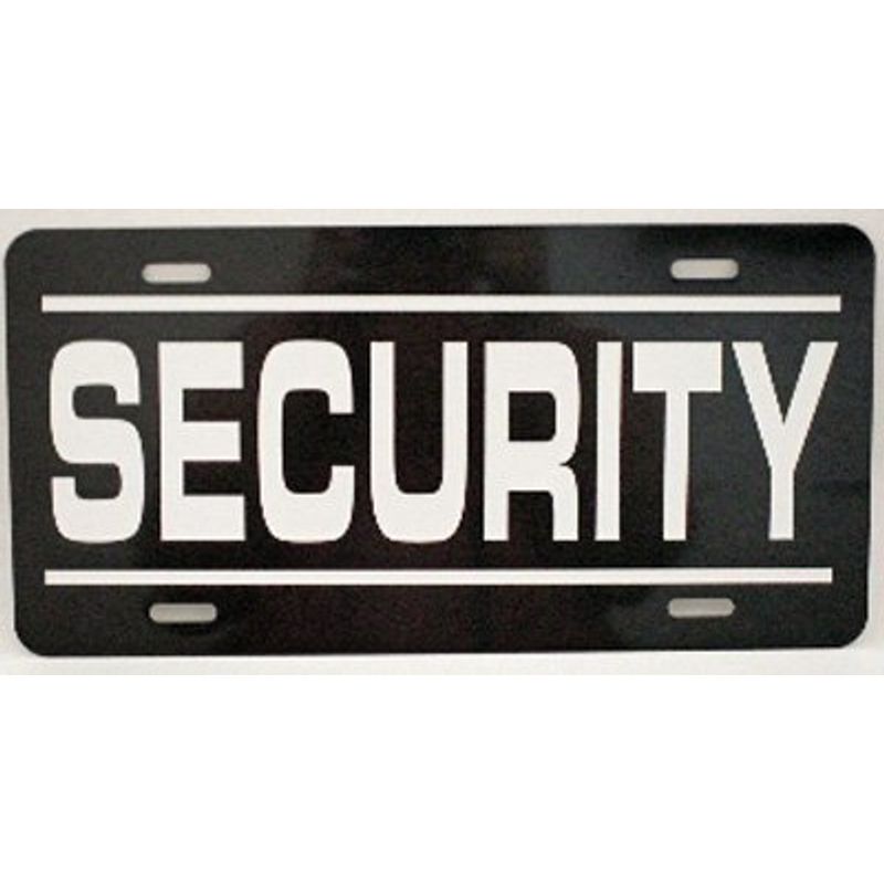 SECURITY Metal License Plate 6X12 TAG Fits DODGE CHARGER FORD CROWN VIC ...
