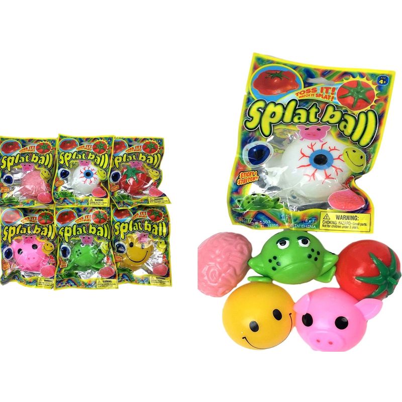 JA-RU Splat Ball - Squishy Stress Balls (6 Assorted Pack) Emoji-Squishy ...