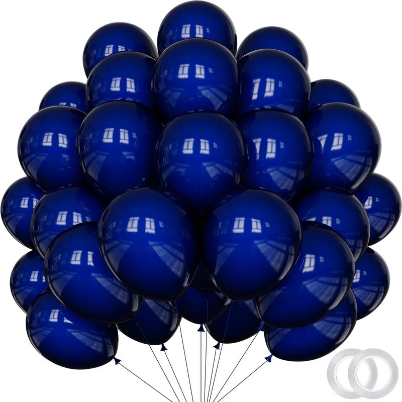 PatiCool Navy Blue Balloons - 12 inch 100pcs Latex - Round Dark Blue ...