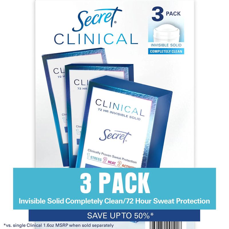 Secret Clinical Invisible Solid Antiperspirant and Deodorant ...